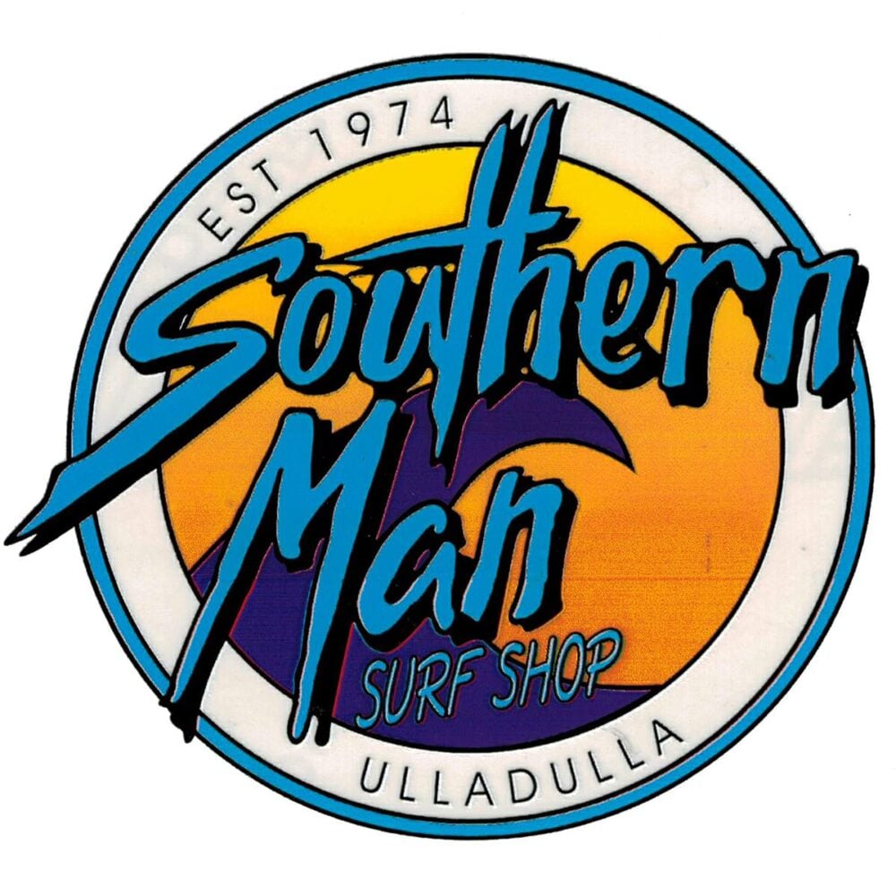 Southern Man Sticker Retro Logo Sticker BLUE YELLOW FADE - Southern Man
