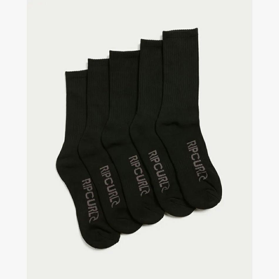 Rip Curl School Crew Sock - 5 Pack BLACK - Southern Man