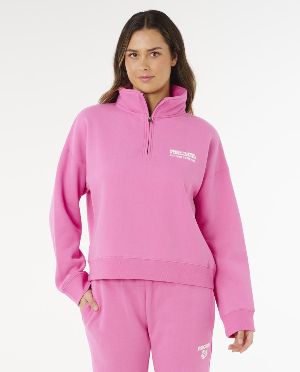 Rip Curl Surf Puff 1/4 Zip SUPER PINK - Southern Man