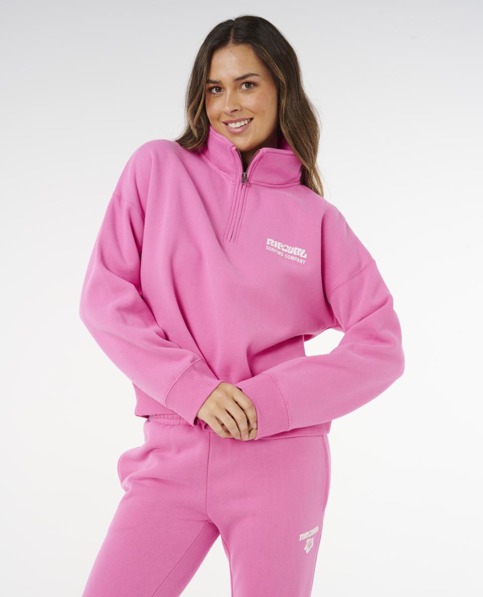 Rip Curl Surf Puff 1/4 Zip SUPER PINK - Southern Man